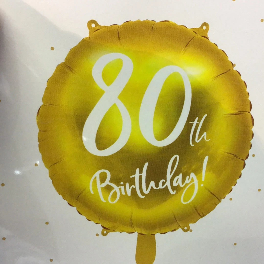 18" Foil Age 80 Balloon - Gold — The Ultimate Balloon And Party Shop