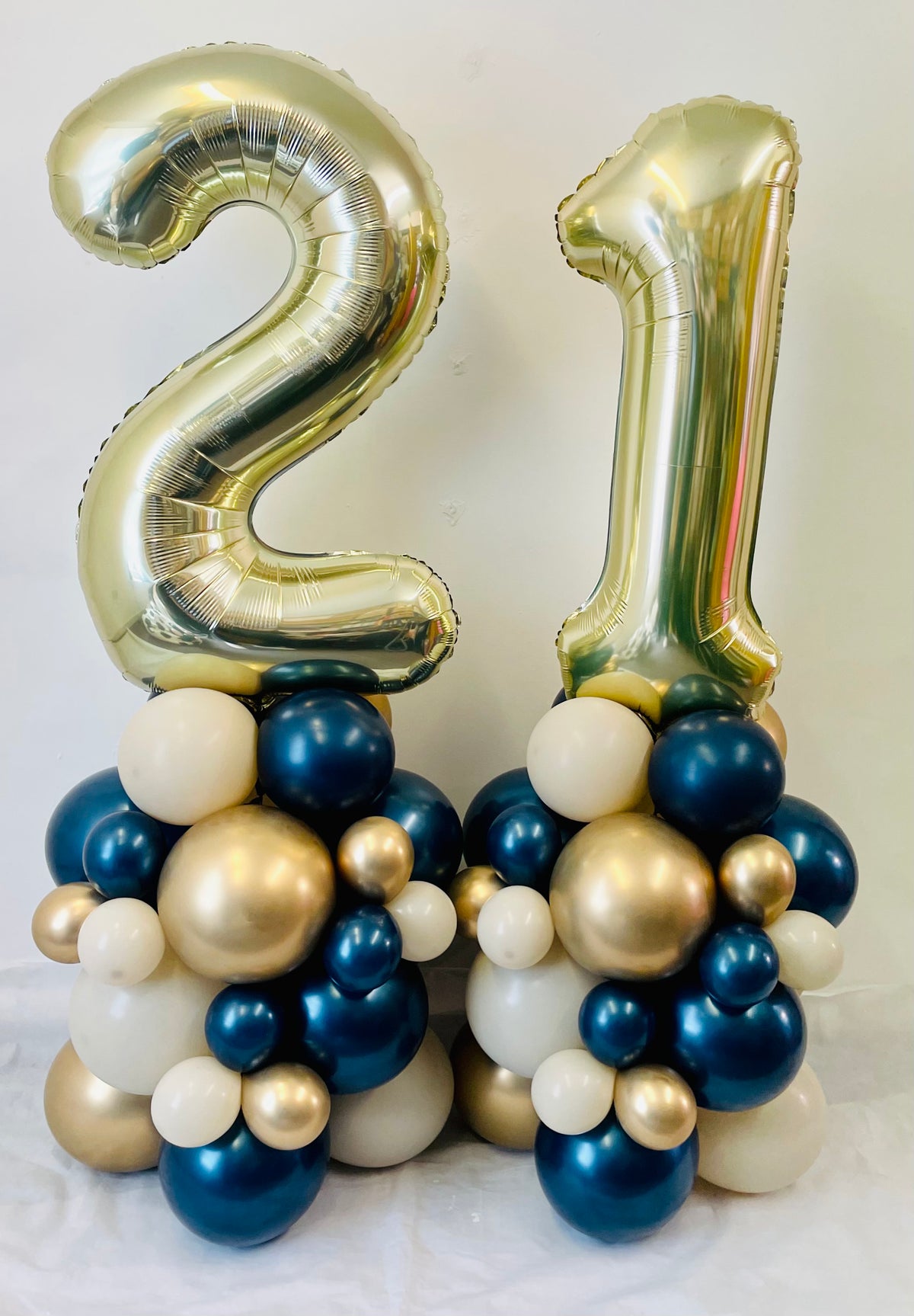 Age Balloon Stack - Double Number - Navy/Gold - The Ultimate Balloon ...