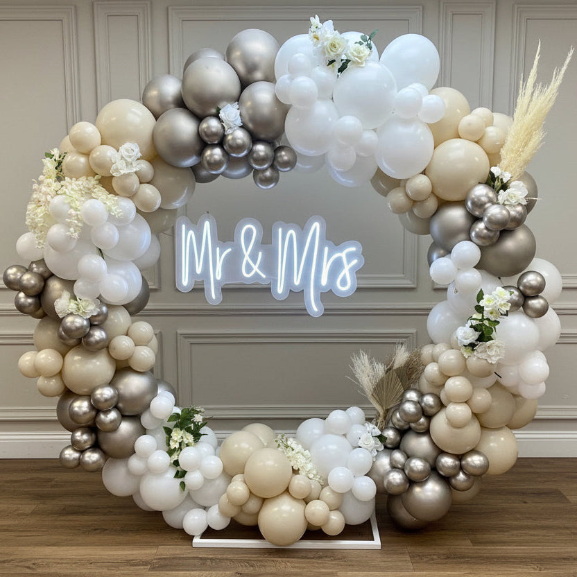 Wedding Organic Circle Balloon Arch - Mr & Mrs | Cheltenham’s #1 — The ...