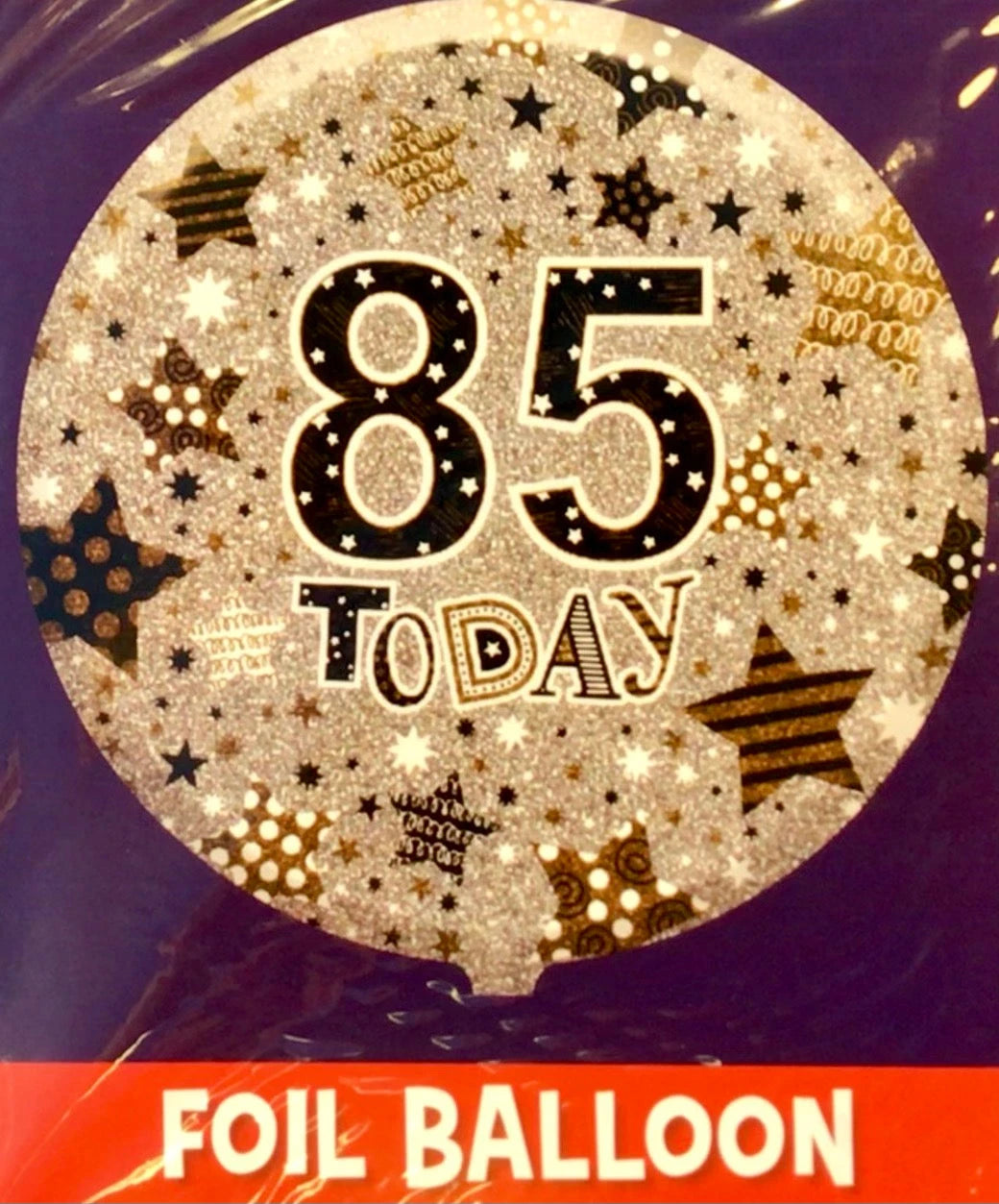 18" Foil 85th Birthday Balloon - Silver Stars — The Ultimate Balloon ...