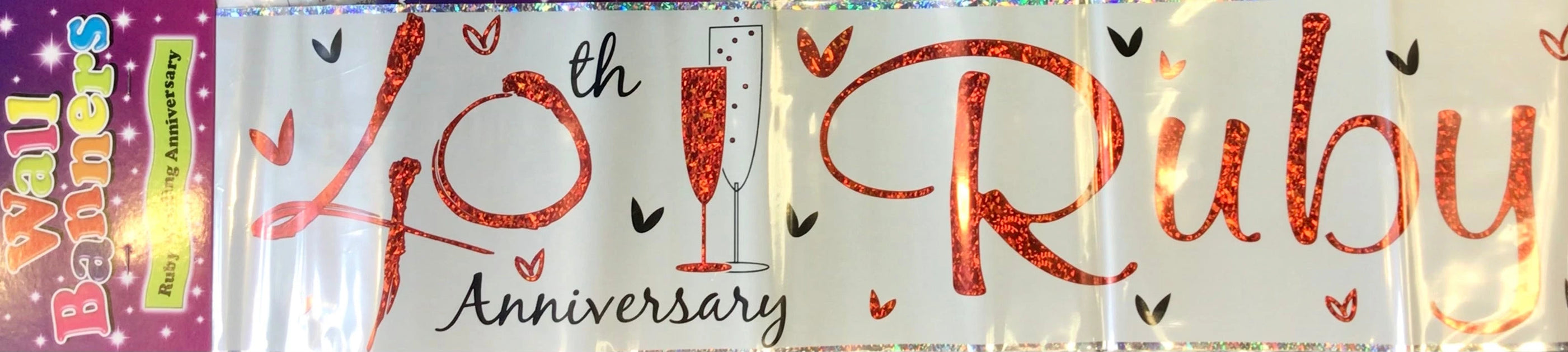 40th Ruby Anniversary Banner — The Ultimate Balloon And Party Shop