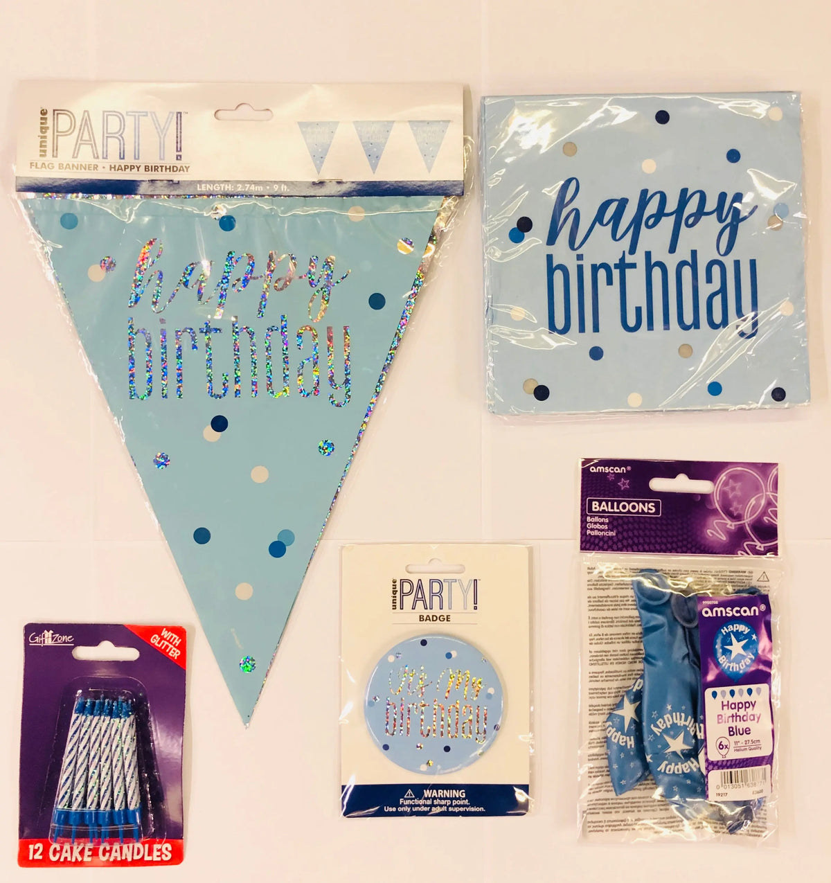Happy Birthday Party Pack - Blue — The Ultimate Balloon And Party Shop